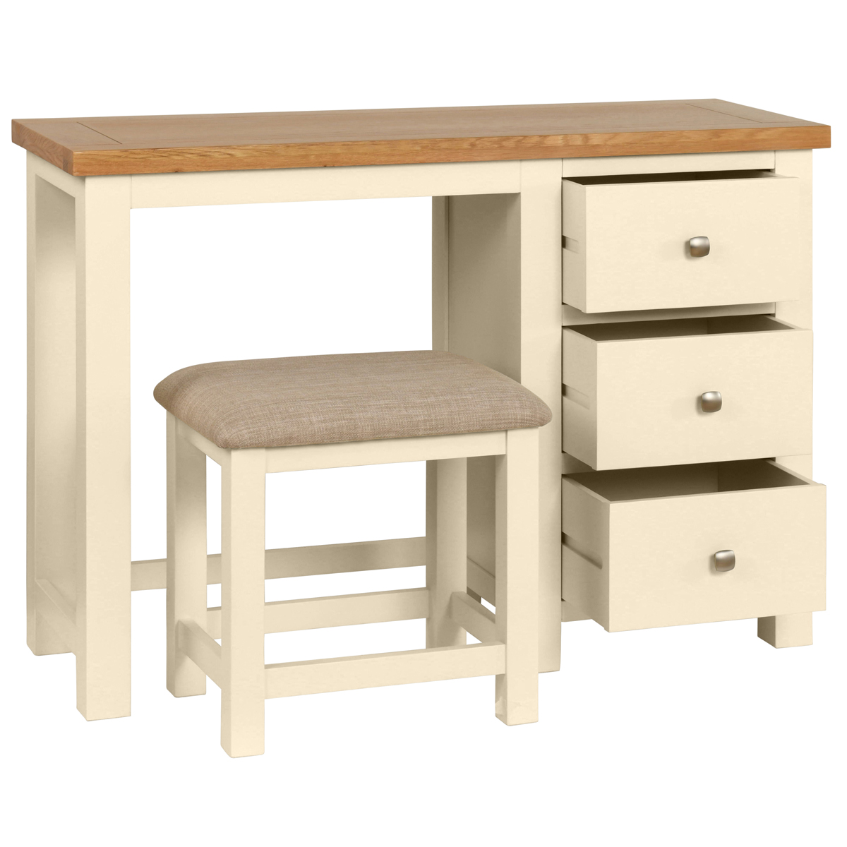 Dorset Ivory Dressing Table Set (Table & Stool) - 3 Drawers | Timeless ...