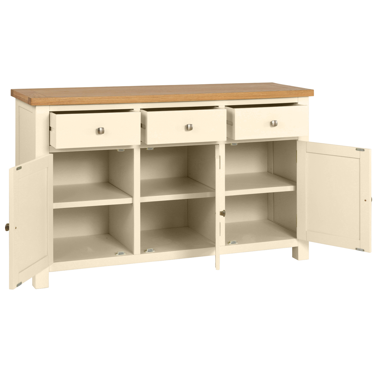 Dorset Ivory 3 Door Sideboard 3 Drawers | Elegant Storage