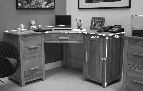 Opus Solid Oak Corner Computer Desk | Space-Saving & Stylish